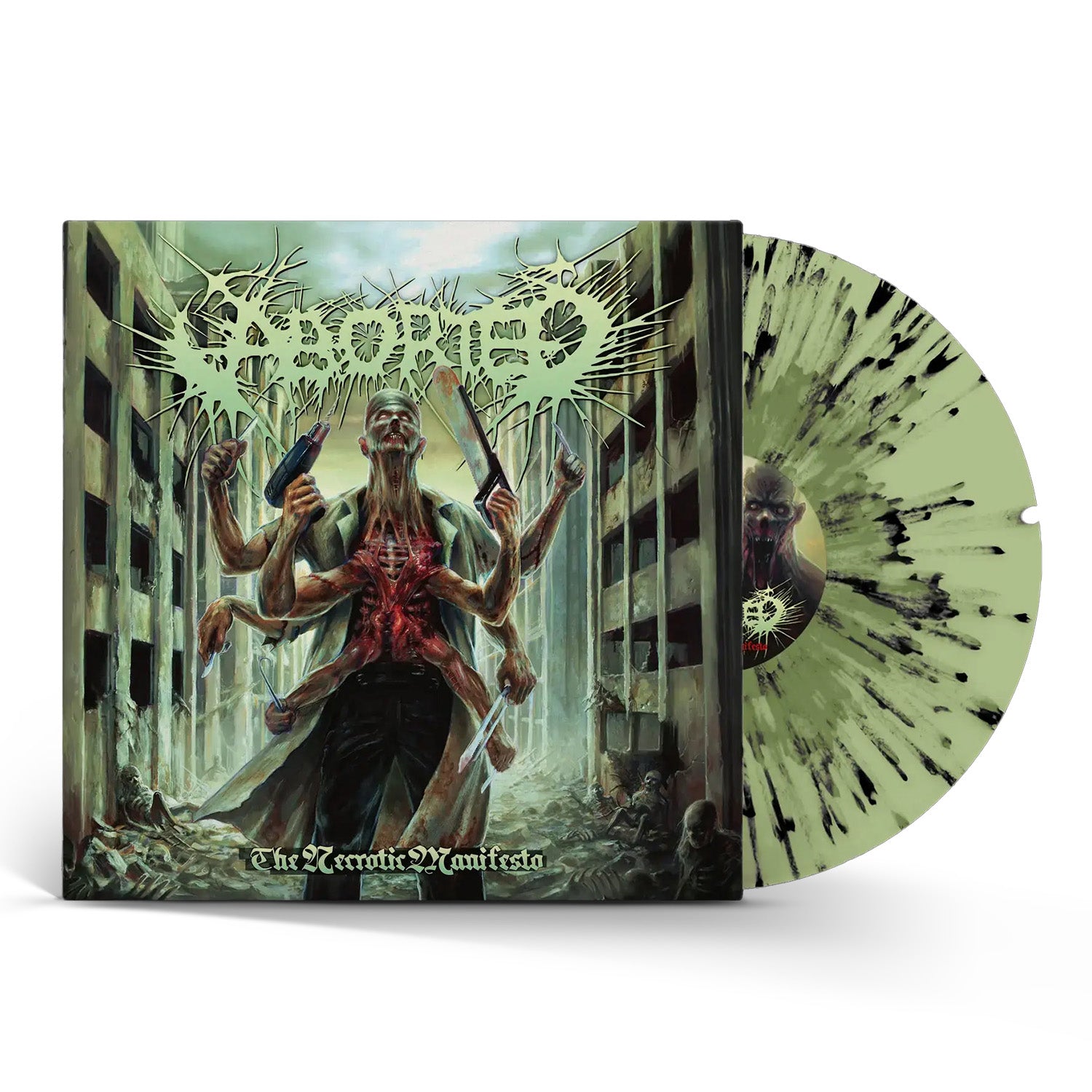 Aborted "The Necrotic Manifesto (Lime/Green/Black Splattered)" 12"