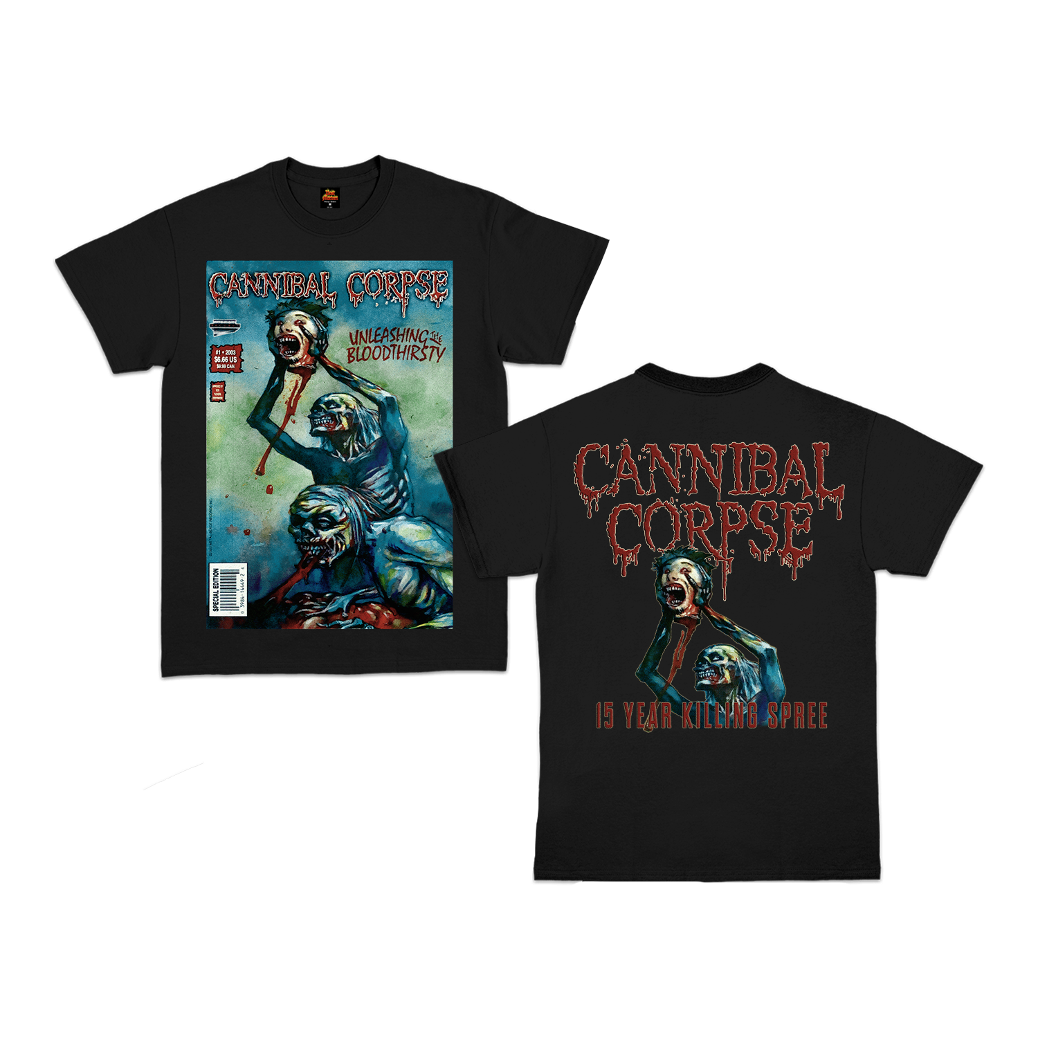 Cannibal Corpse "CANNIBAL CORPSE “15 YEAR KILLING SPREE” TEE (LIMITED