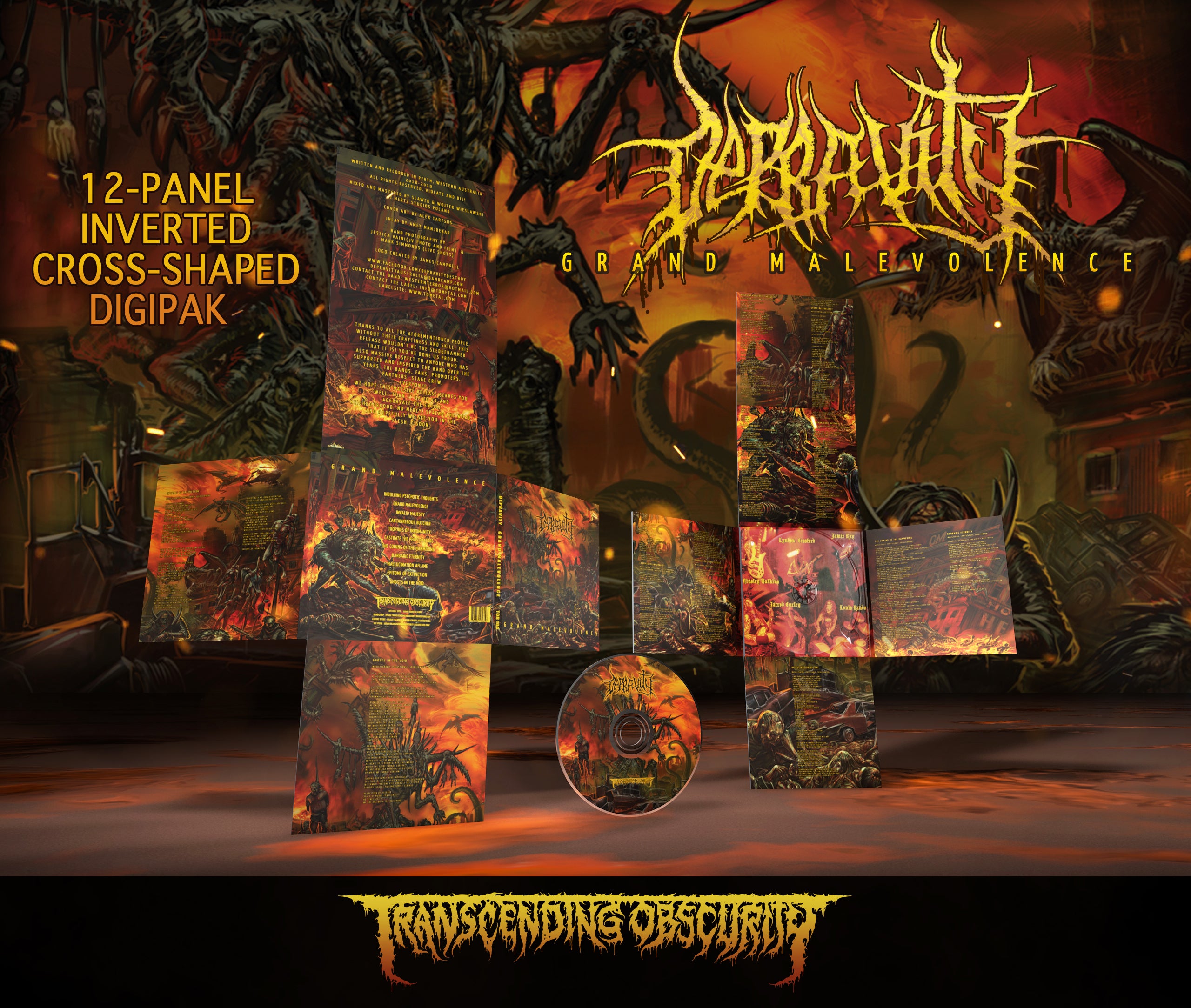 Depravity (Australia) "Grand Malevolence 12-Panel Inverted Cross-Shape